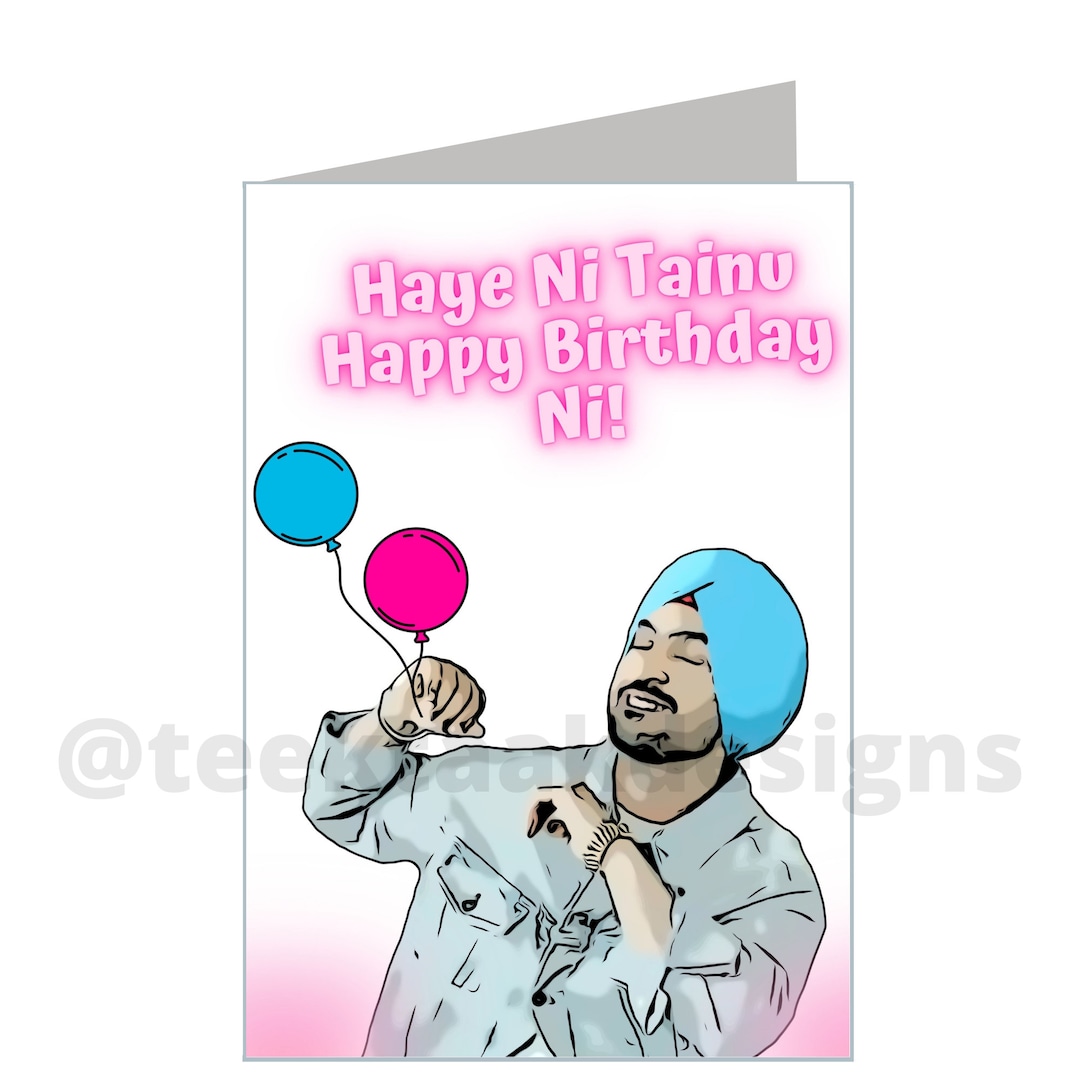 Diljit Birthday Card - Printable - Etsy