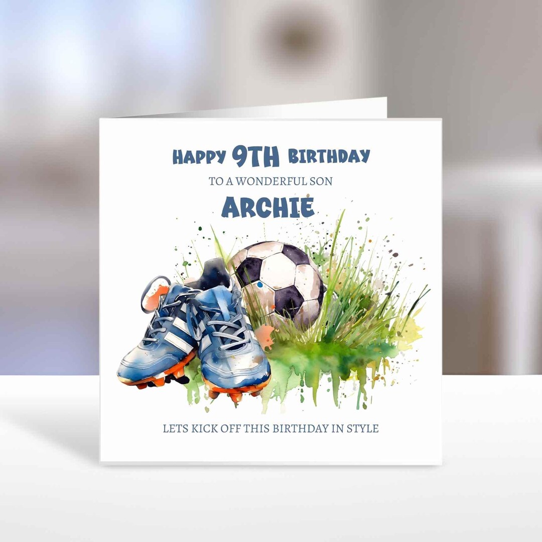 Personalised Football Birthday Card For Boys Custom Design Etsy UK Personalised Football Birthday Card For Boys Custom Design Etsy UK