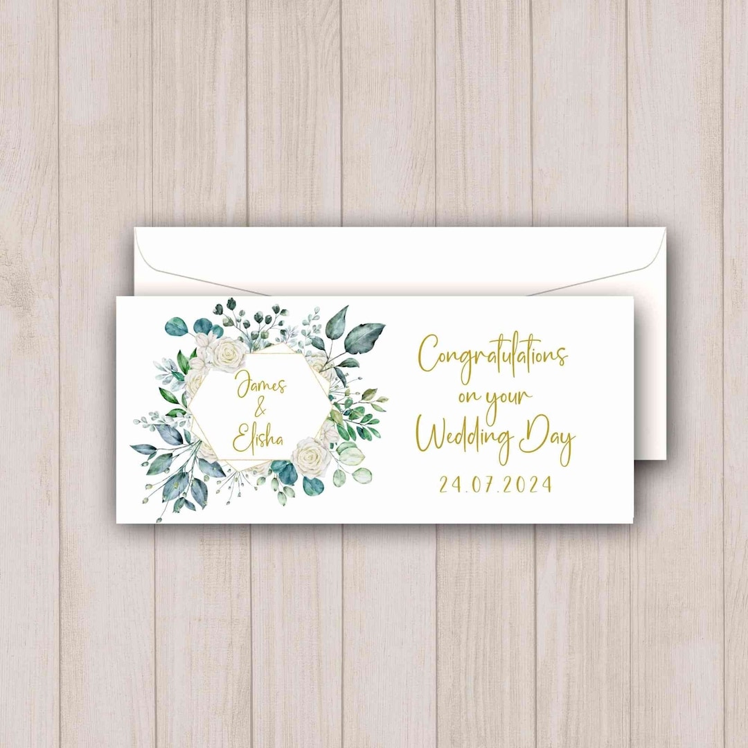 Personalised Wedding Money Holder or Gift Voucher Wallet, Cash Envelope ...
