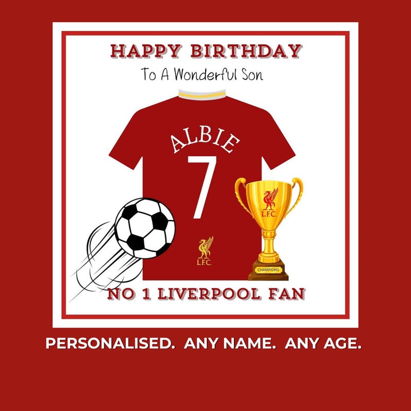 Lfc Birthday Card Son - Etsy UK