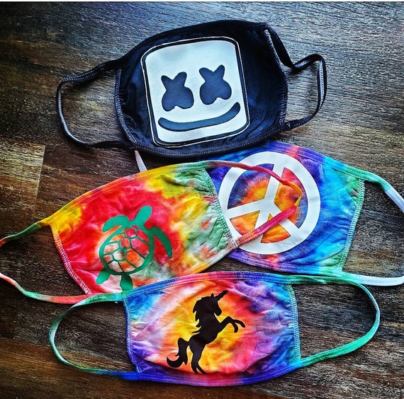 DJ Marshmallow Unicorn Peace Sign Turtle Tie Dye | Etsy