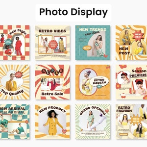 Retro Vibes Instagram Post Templates Retro Instagram - Etsy