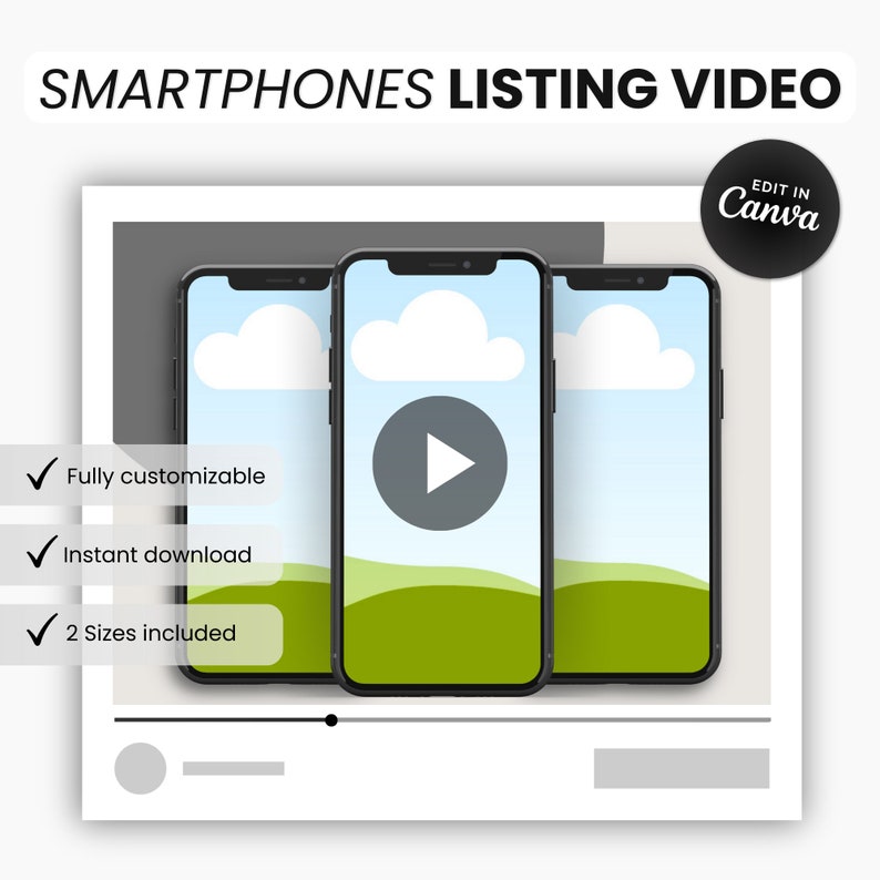 Etsy Smartphones Listing Video Template Canva, Story Templates Video ...