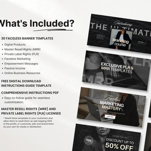 Faceless Website Banner Templates With PLR & MRR, Aesthetic Faceless ...