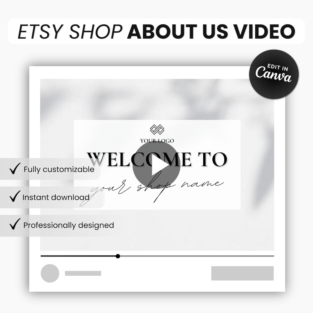 Etsy Shop About Us Video Template Canva Aesthetic, Shop Promo Video ...