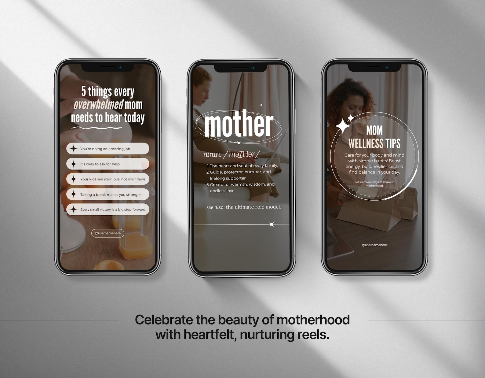 100 Motherhood Instagram Reels Templates, Editable Canva Mom Life ...