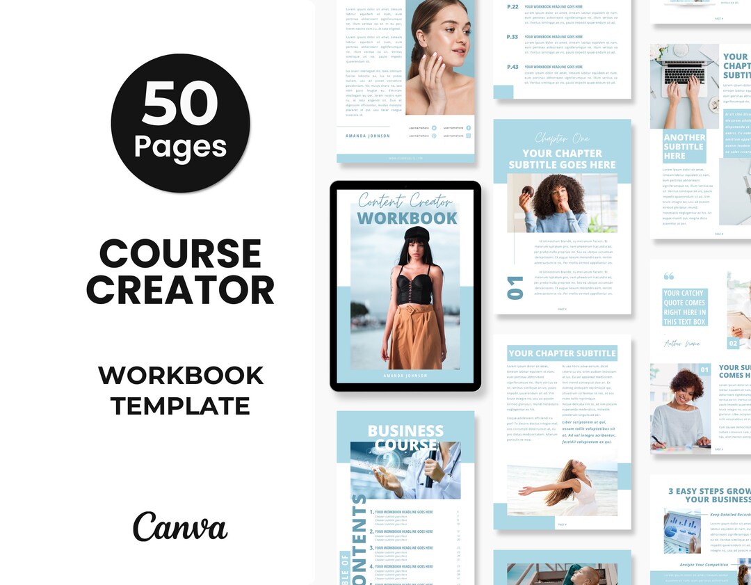 Course Creator Workbook Template Blue, Coaching Ebook Template ...