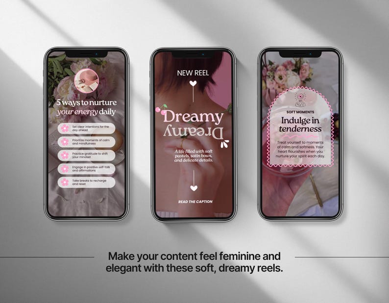 100 Girly Pink Instagram Reels Templates, Coquette Canva Reels, Soft ...