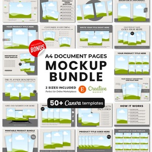 A4 Document Pages Mockups Bundle, Etsy Listing Template for A4 Pages ...