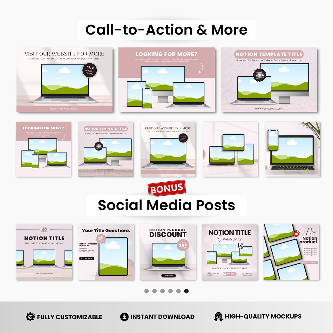 Notion Template Canva Mockups Bundle, Notion Mockup Canva Templates ...