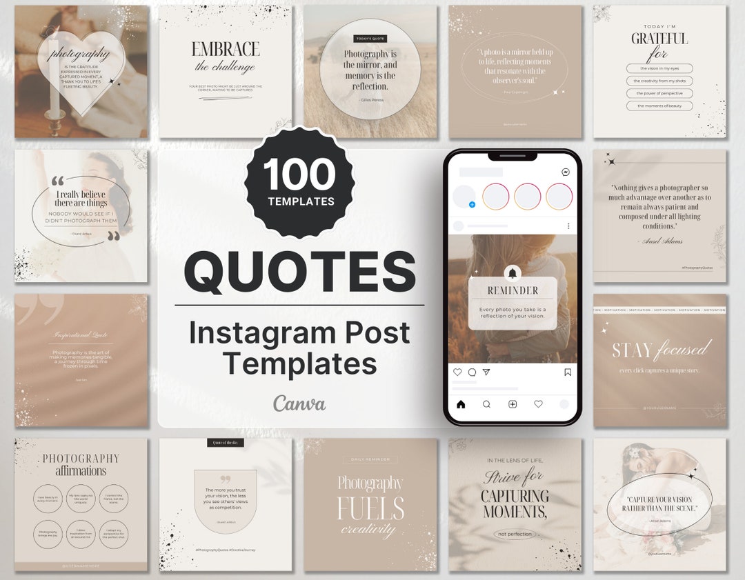 Photography Quotes Instagram Post Templates Aesthetic, Photographer ...