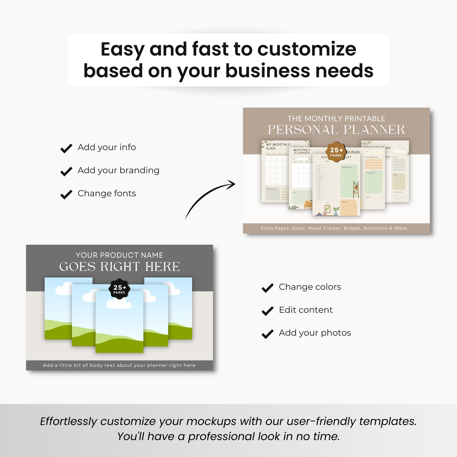 US Letter Size Listing Mockups Bundle, US Letter Printables Mockup ...