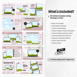 Notion Template Canva Mockups Bundle, Notion Mockup Canva Templates ...