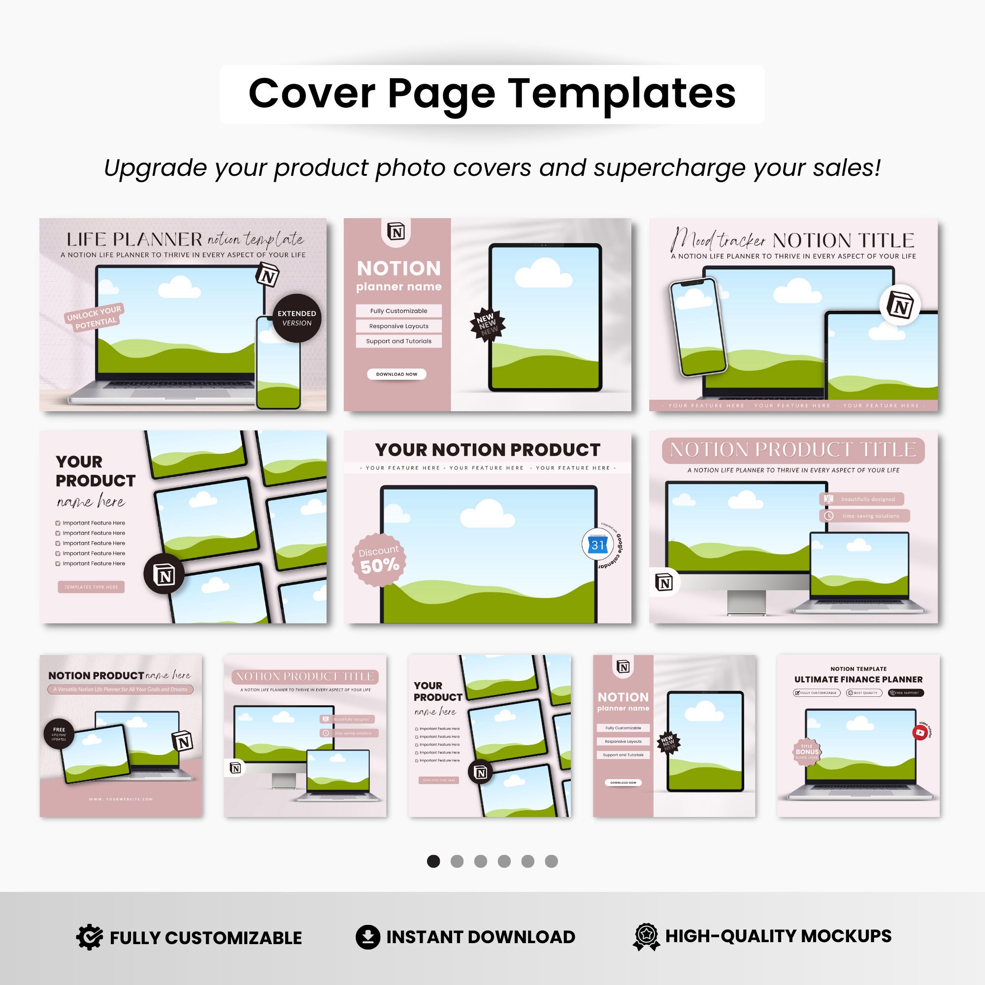 Notion Template Canva Mockups Bundle, Notion Mockup Canva Templates ...