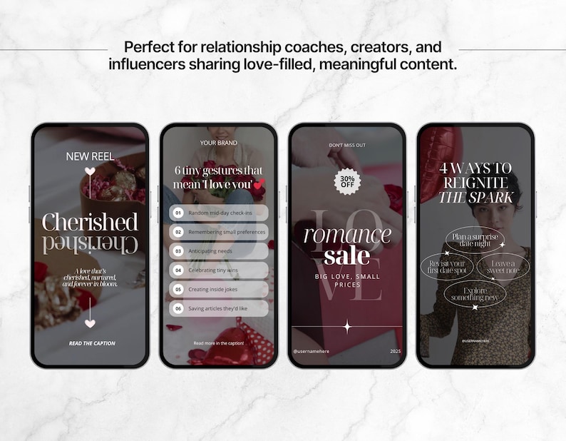 100 Romantic Instagram Reels Templates, Editable Canva Love Reels ...