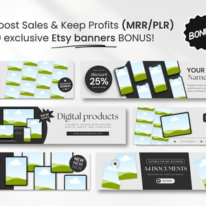 Digital Product Mockup Templates Bundle With PLR & MRR, Digital Listing ...