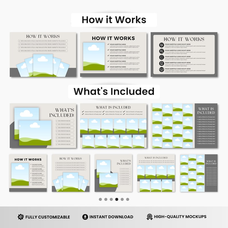 US Letter Size Listing Mockups Bundle, US Letter Printables Mockup ...