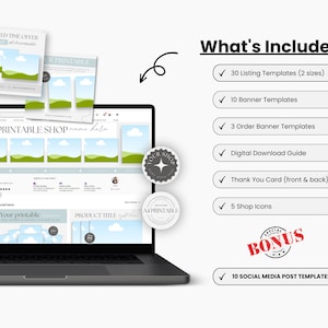 Etsy Printables A4 Shop Bundle, Digital Shop Etsy Branding Kit Canva ...