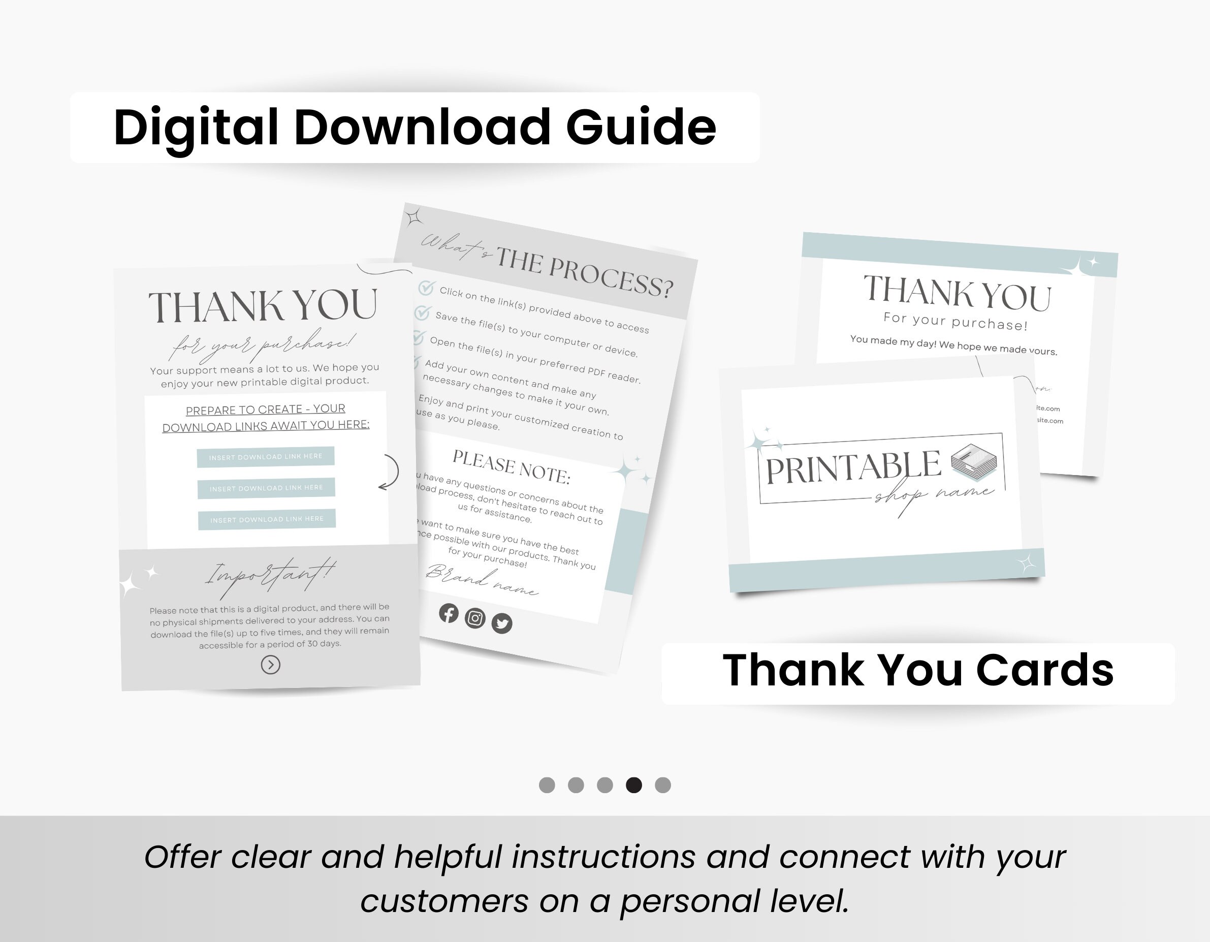 Etsy Printables A4 Shop Bundle, Digital Shop Etsy Branding Kit Canva ...