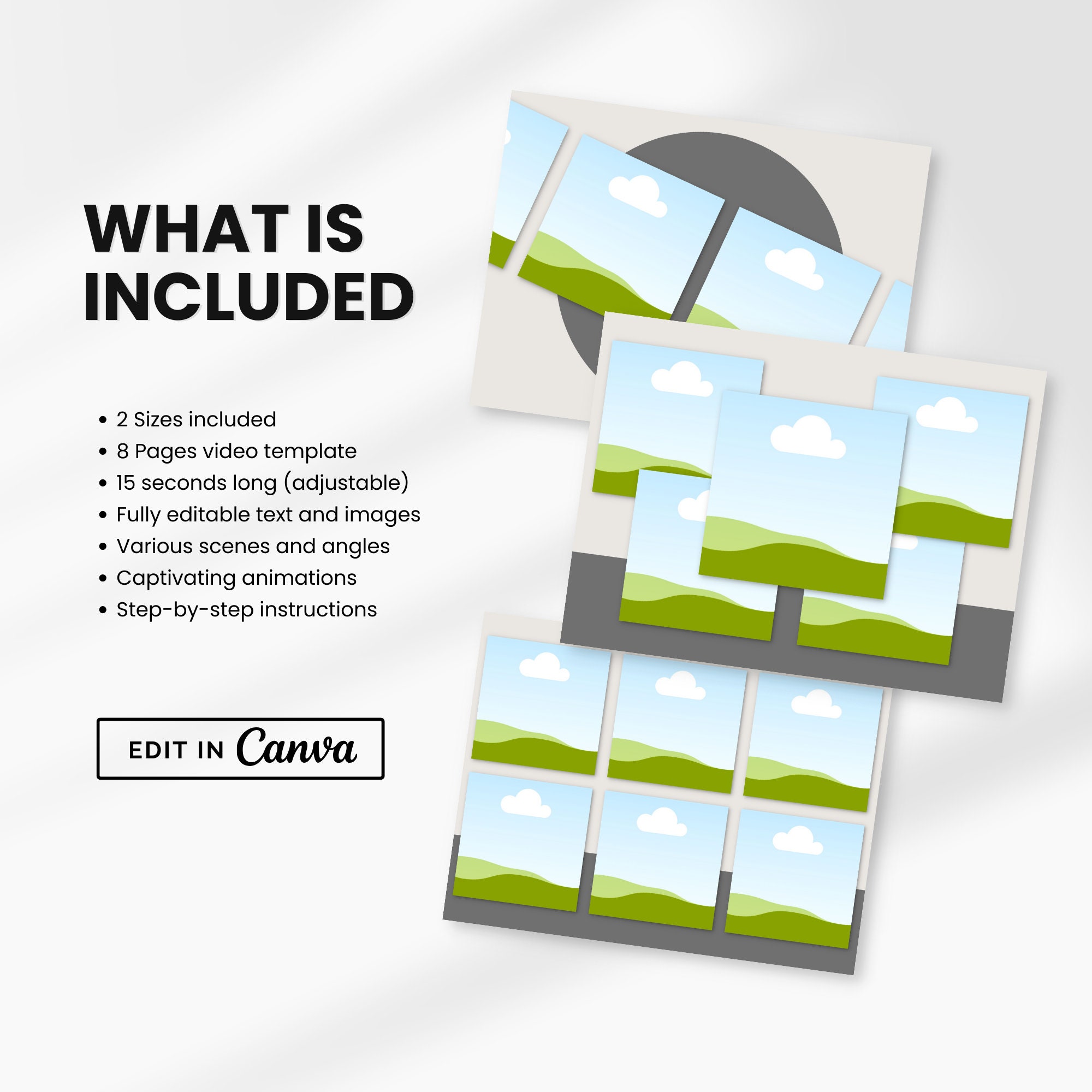 Square Frame Listing Video Template Canva, Square Posts Listing Video ...