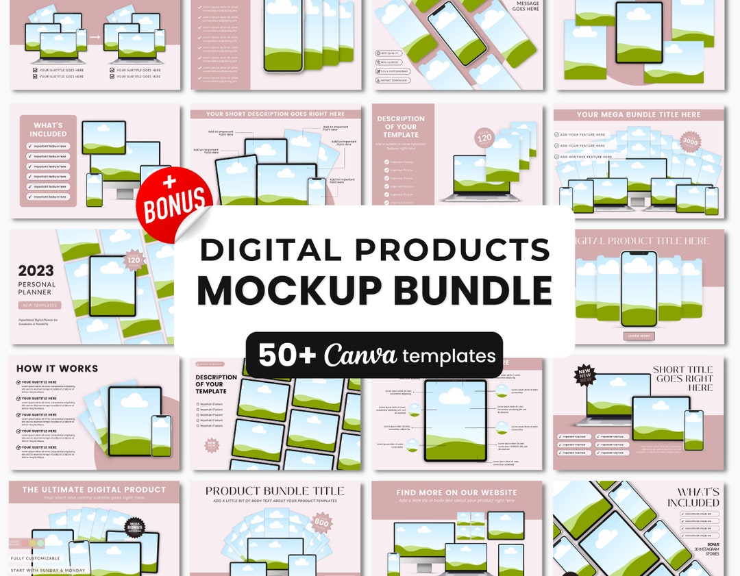 Digital Products Mockup Templates Bundle Etsy Listing Mockups - Etsy