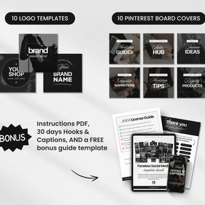 Faceless Social Media Templates Bundle With PLR & MRR, Faceless ...