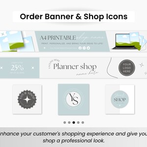 Etsy Printables A4 Shop Bundle, Digital Shop Etsy Branding Kit Canva ...