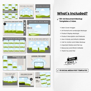 A4 Document Pages Mockups Bundle, Etsy Listing Template for A4 Pages ...