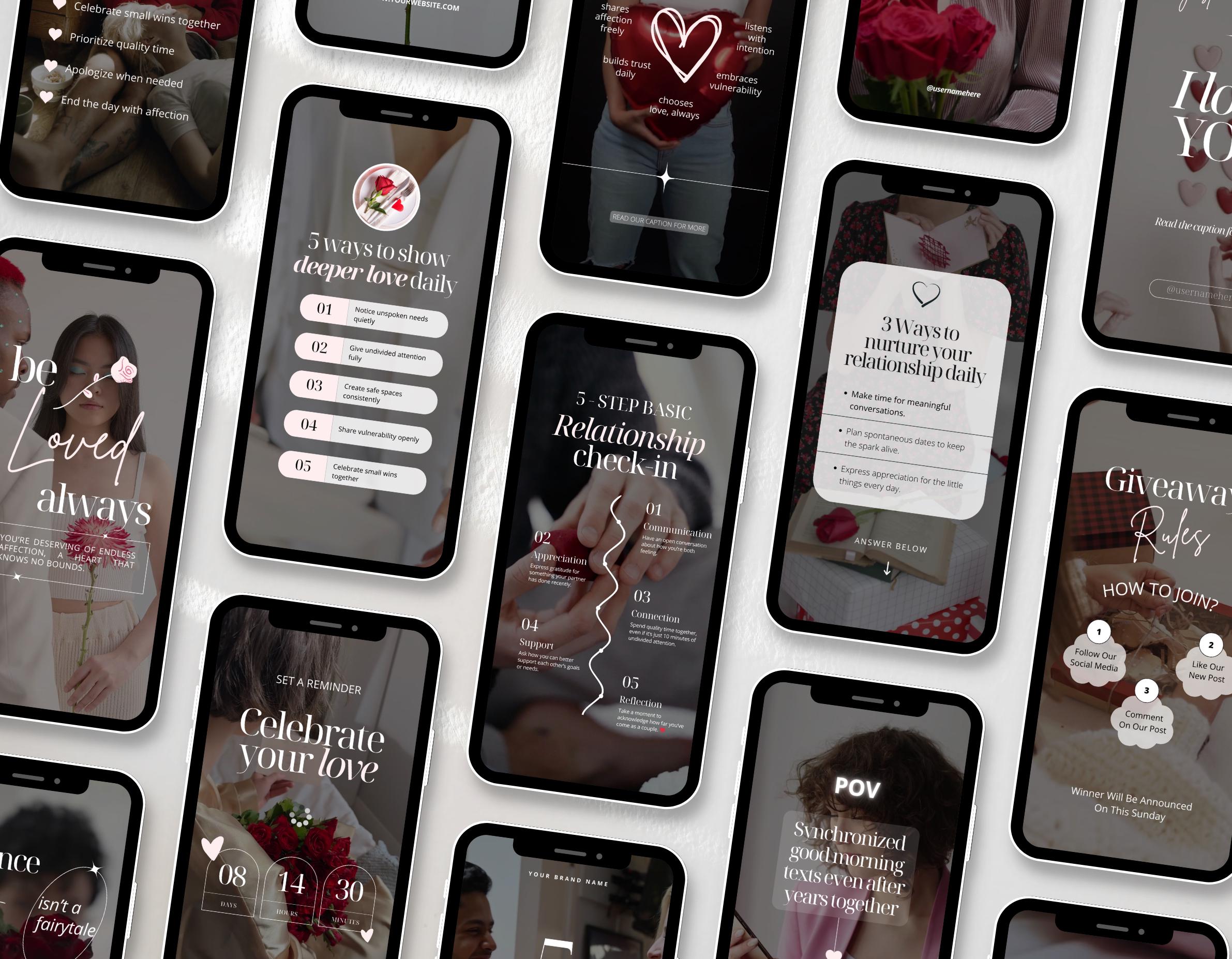 100 Romantic Instagram Reels Templates, Editable Canva Love Reels ...