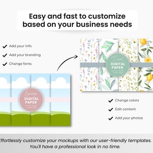 Digital Paper Mockup Templates Bundle Digital Paper Canva - Etsy