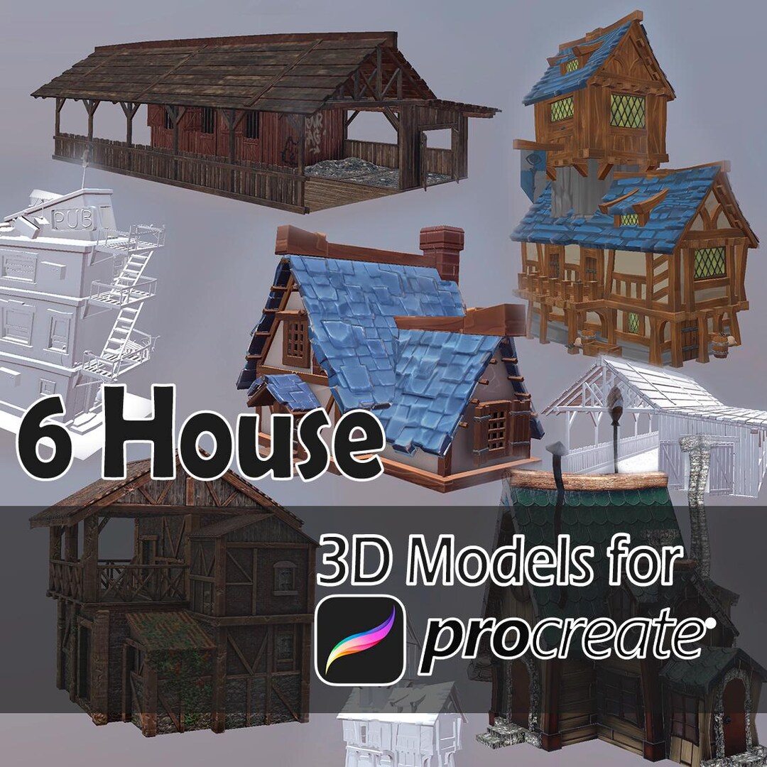 House 3d, Procreate Models, 3D Models Home, Building USDZ Format, the ...