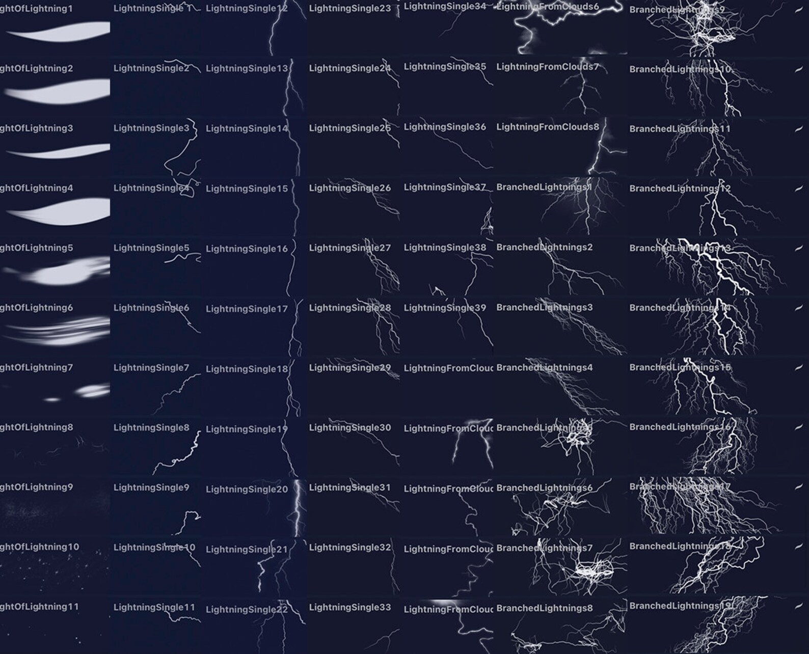 Lightning Brushes, Real Thunderstorm Brushset Procreate, Lightning Strike Stamps, Digital ...