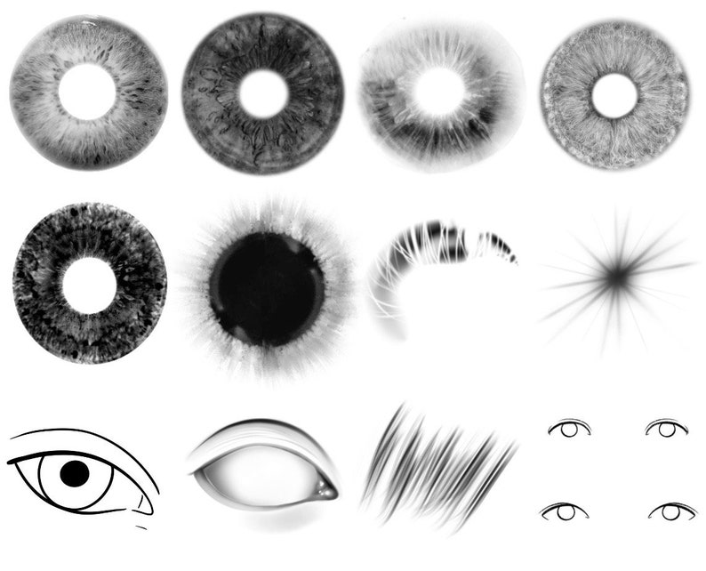 Eyes Brushes Iris Brushset Procreate Makeup Stamps Digital - Etsy