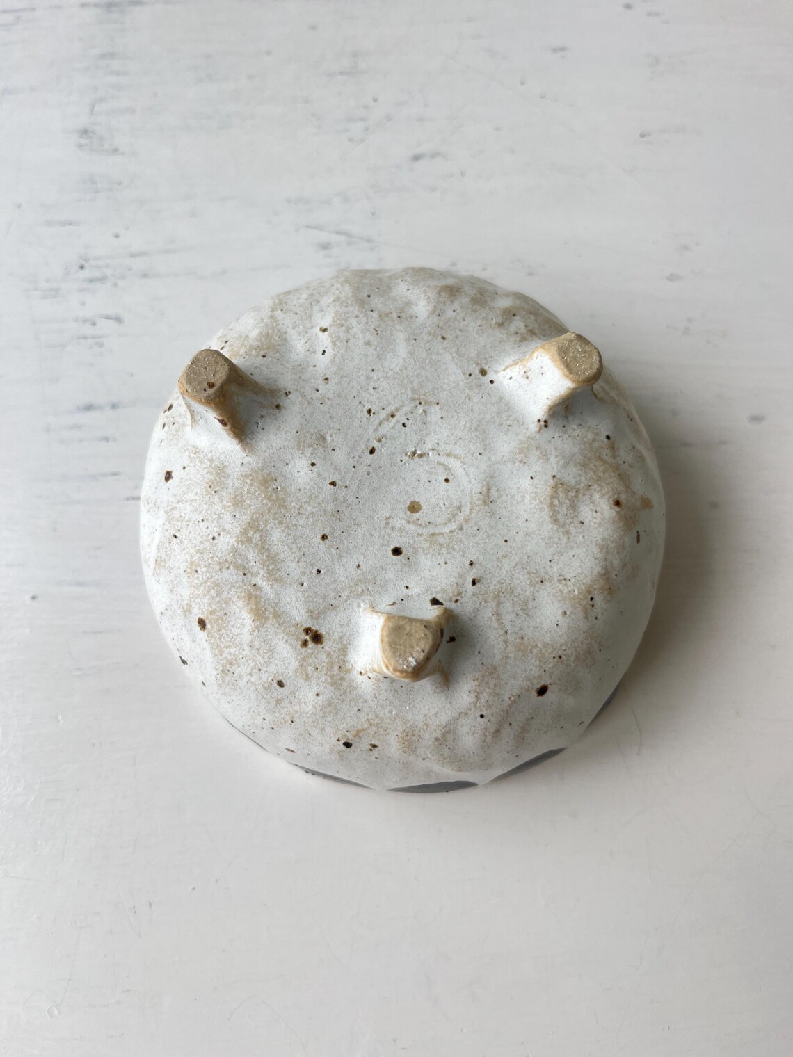 Danish Handmade Ceramic Footed Dish: White With Black Spots - Etsy
