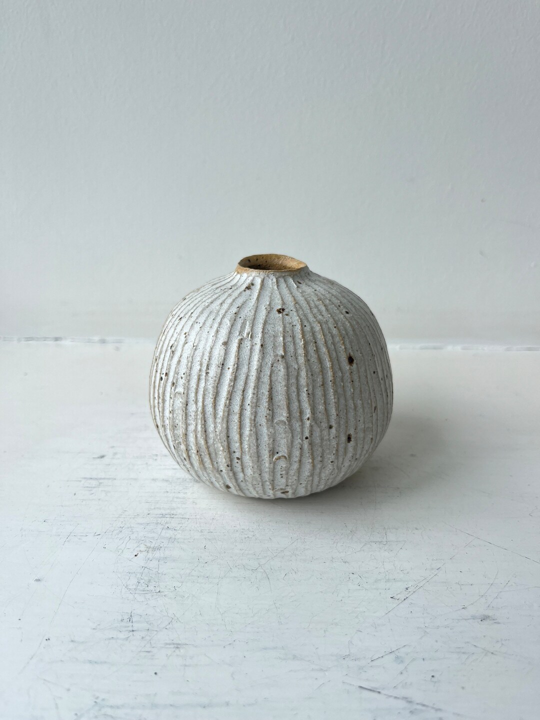 White Ceramic Reed Diffuser Bud Vase. Handmade Danish Studio Stoneware ...