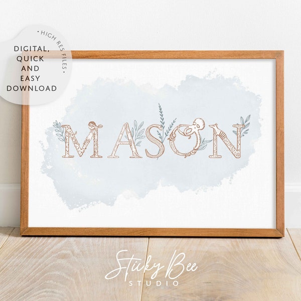 Baby Name Print - Etsy