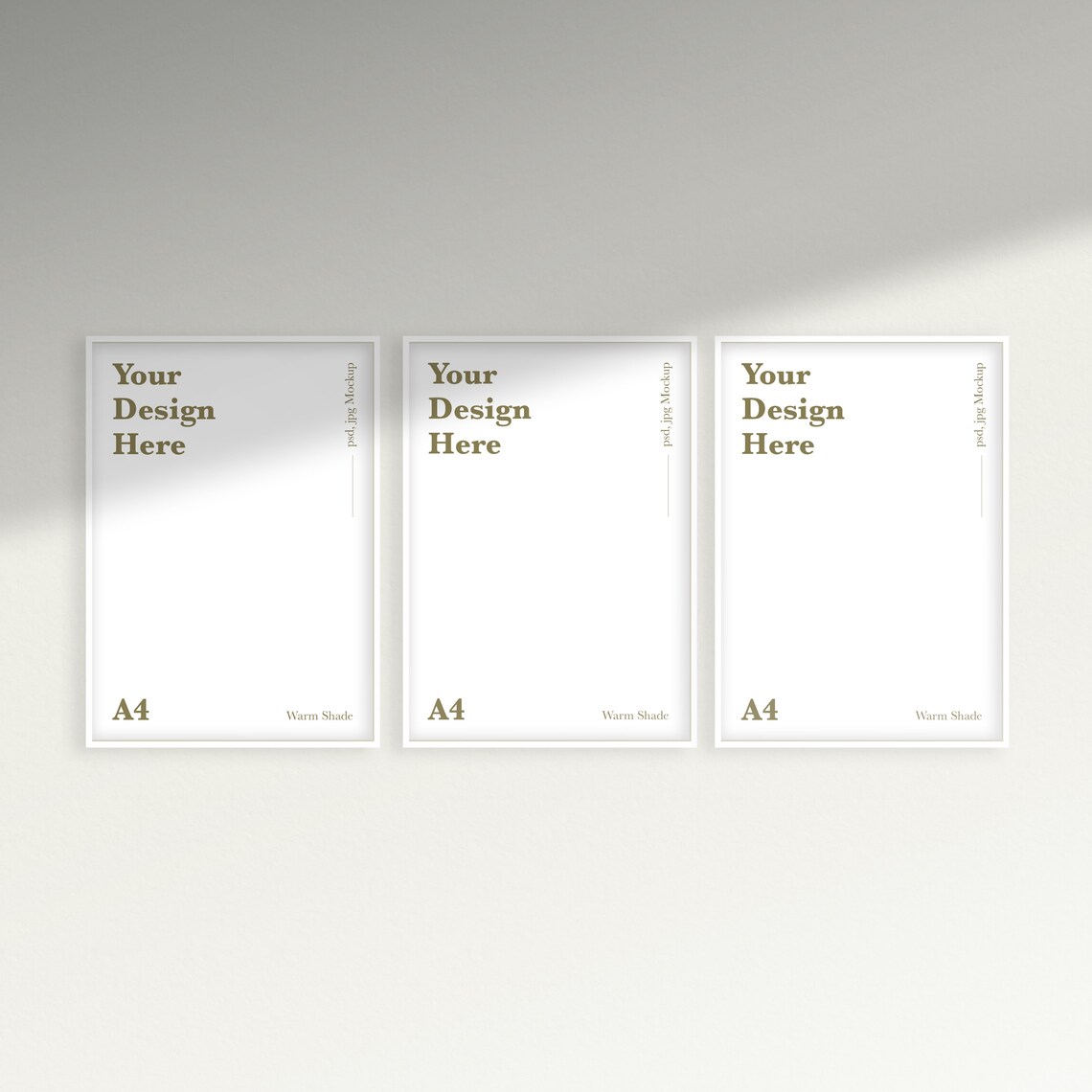 A4 A3 A2 A1 Wall Art Frame Mockup Set of 3 Shadow Mockup - Etsy