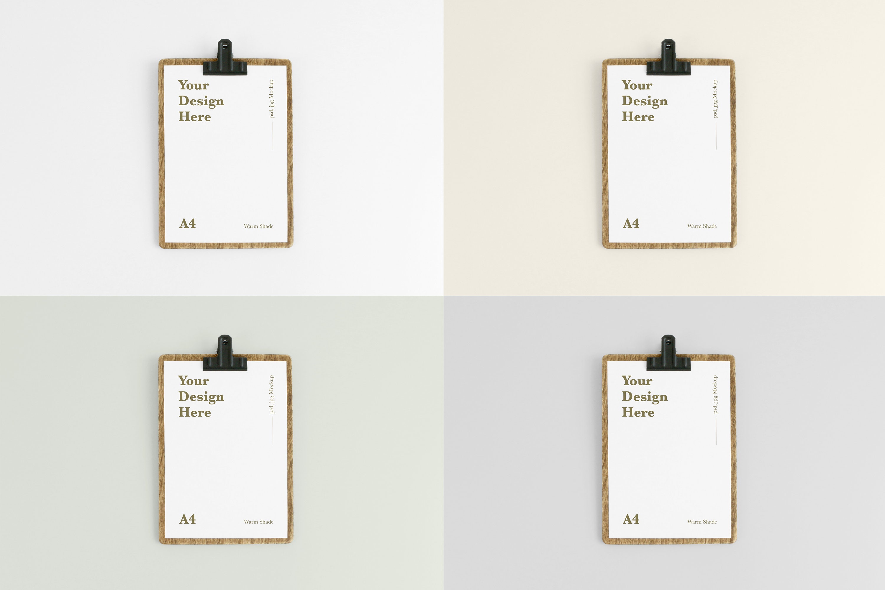 A4, A5 Stationary Clipboard Mockup Clean Mockup, Minimalistic Mockup ...