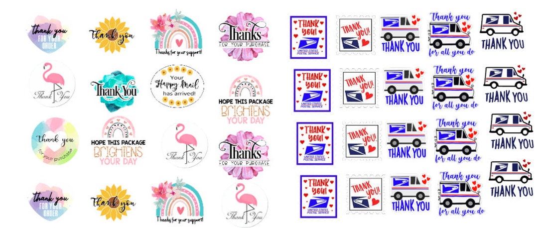 Package Thank You Stickers/thank You Stickers/shipping Labels/small ...