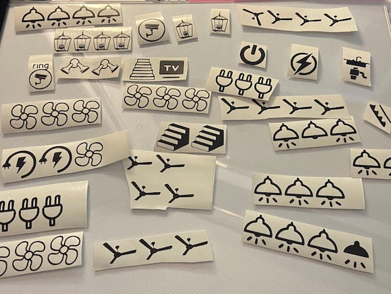 Customizable Light Switch Symbols Light Switch Decal - Etsy