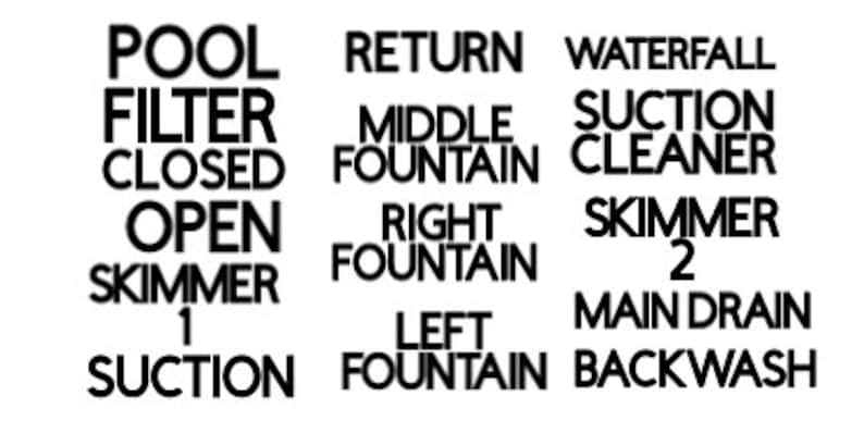 Customizable Pool Equipment Decals, Pool Symbols, Personalized Icons ...