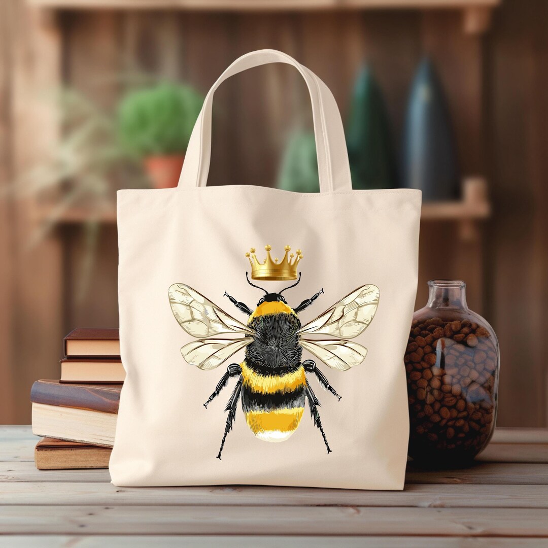 Queen Bee Tote Bag, Perfect Gift for Beekeeper, Honey Bee Canvas Tote ...
