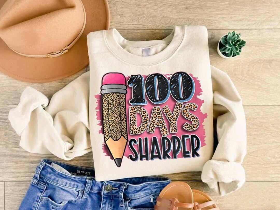 Teacher Sweatshirt Leopard Print School Shirt100 Days - Etsy