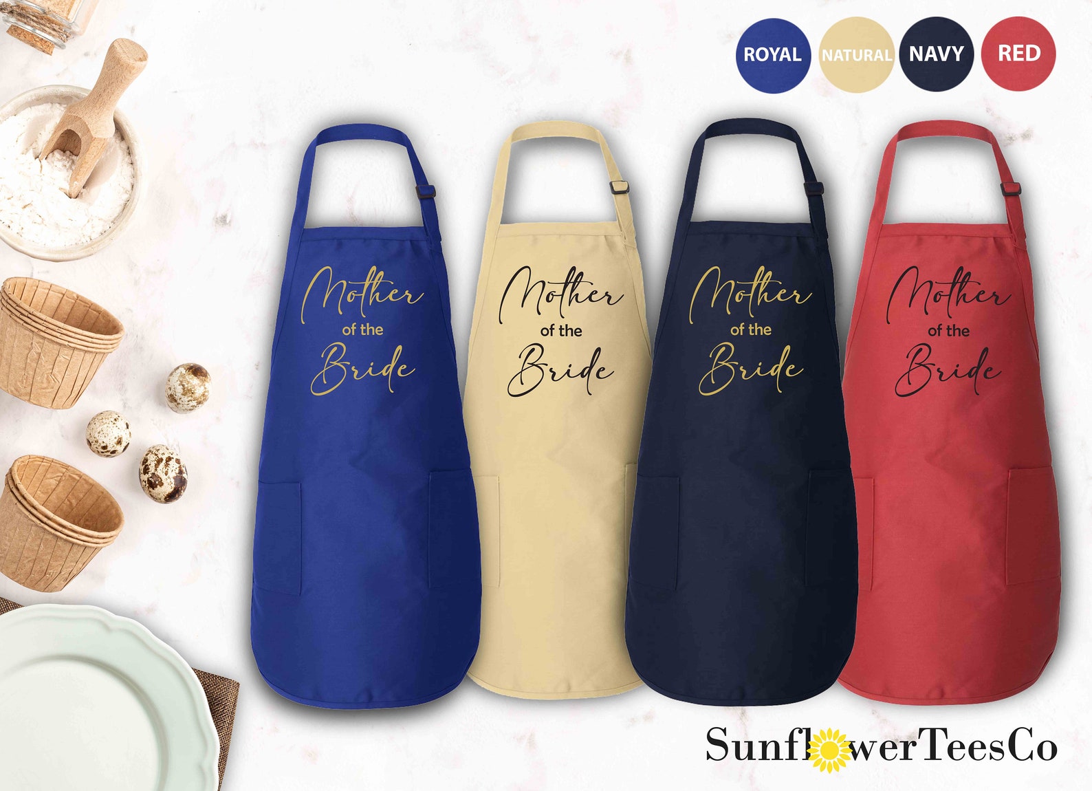 Mother of the Bride Apron, Bachelorette Party Apron for Mother, Baking ...