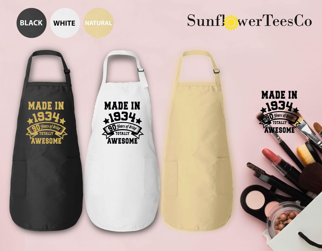 Custom Year Apron, 90th Birthday Apron, Personalized Baking Apron ...