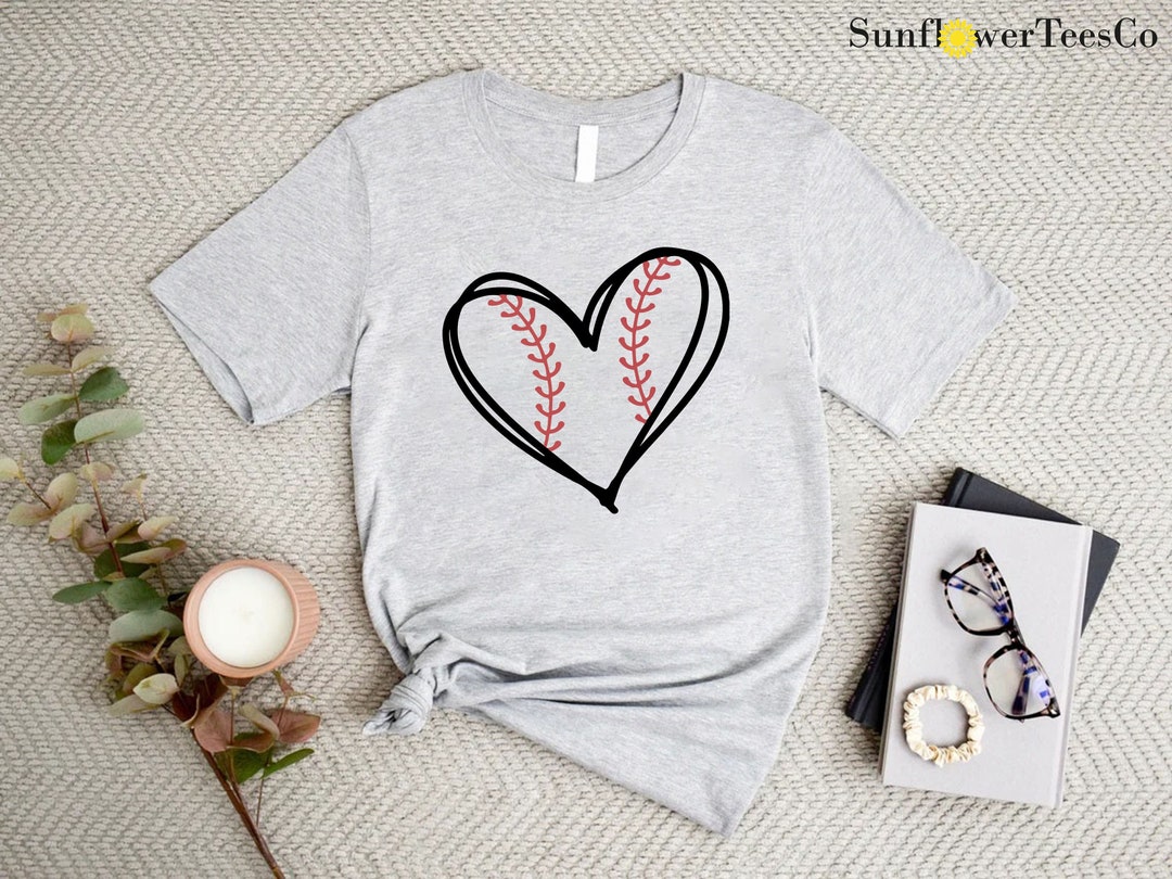 Baseball Heart Shirt, Baseball Mama Shirt,baseball Fan,mom Baseball ...