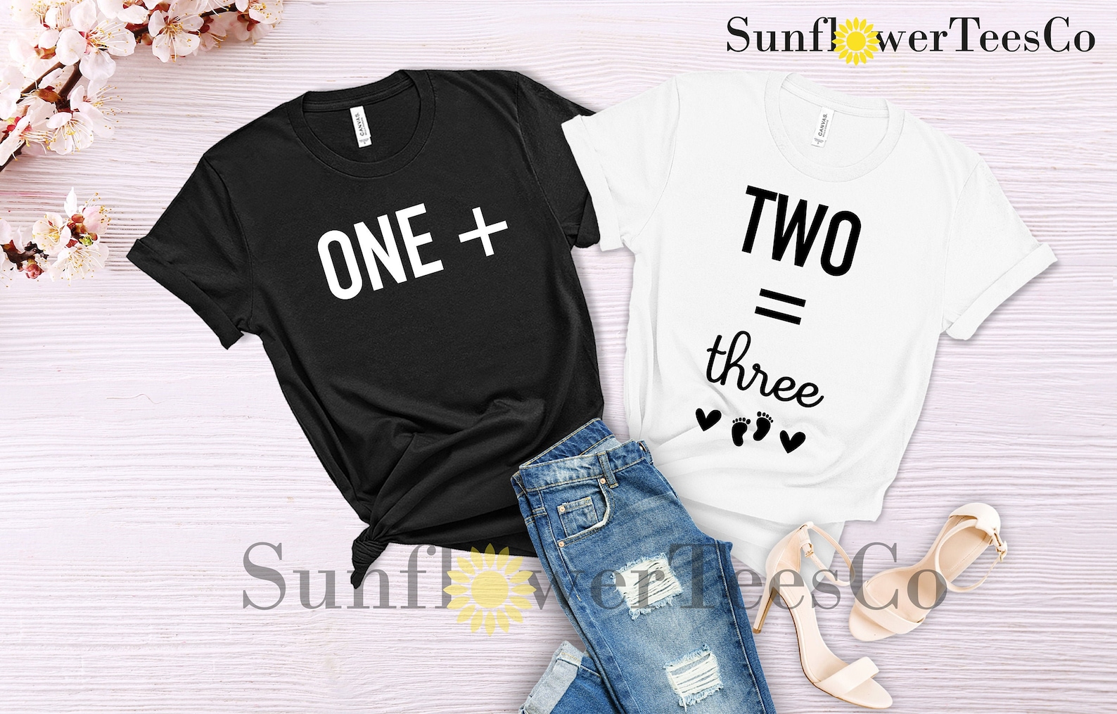 One Plus Two Equals Three Shirt Maternity Shirt Matching | Etsy