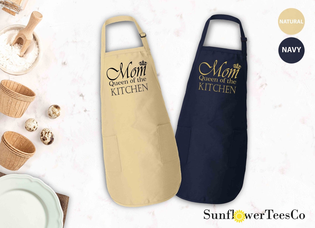 Queen of the Kitchen Apron for Women, Kitchen Mom Apron With Pockets ...