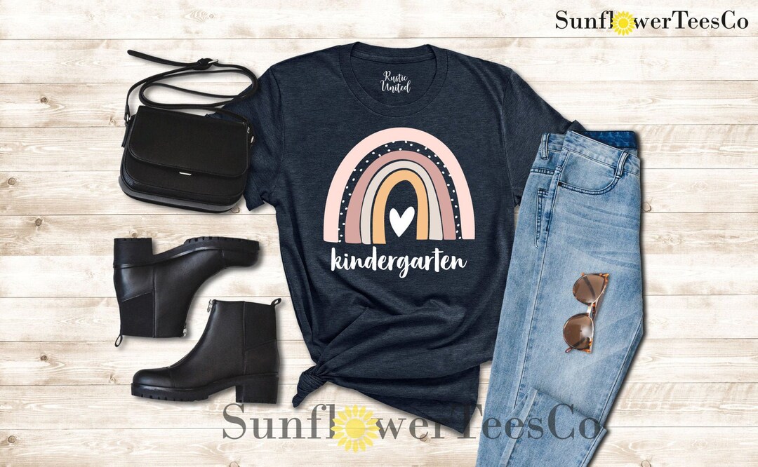 Kindergarten Rainbow Shirt, Back to School Shirt, Kindergarten Teacher ...