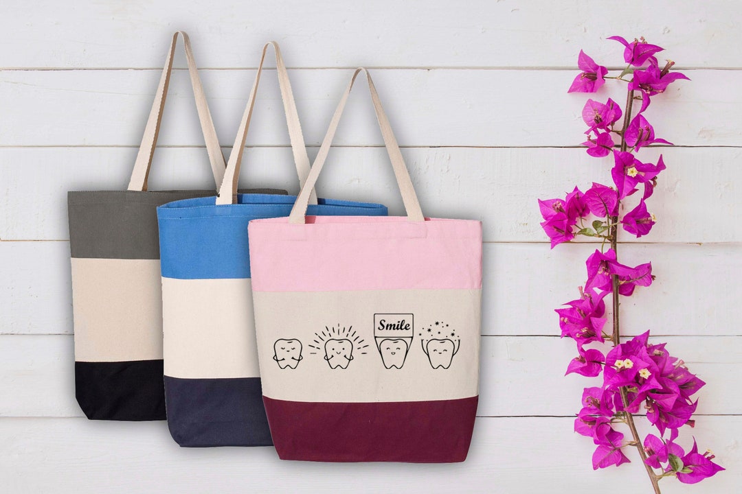 Dental Tote Bag,gift for Dentist,dental Tooth Bag,happy Teeth Tote ...